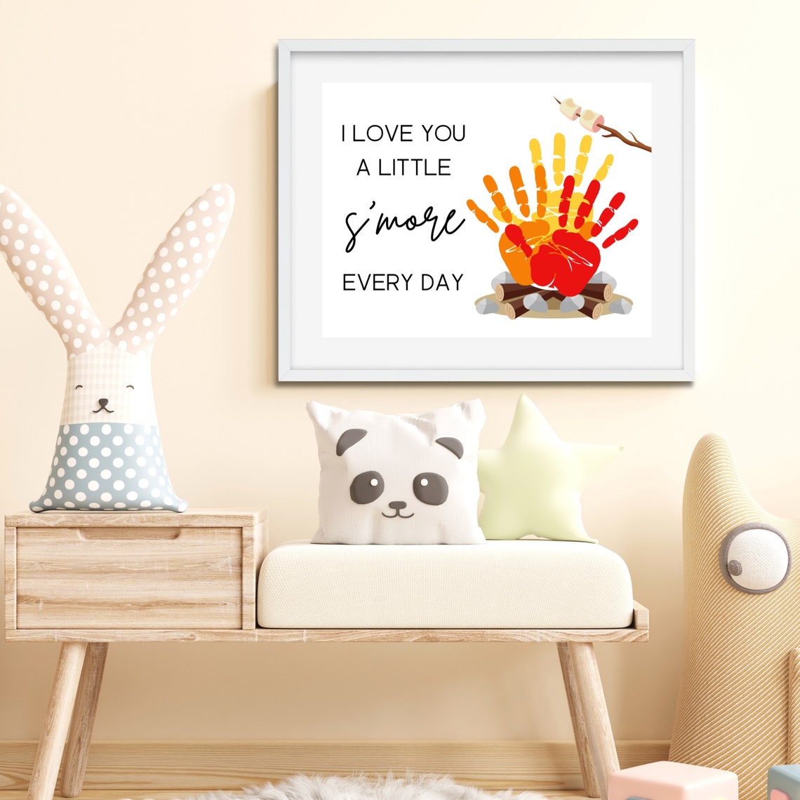 Campfire Handprint Art Template - Summer / Fall Handprint Keepsake ...