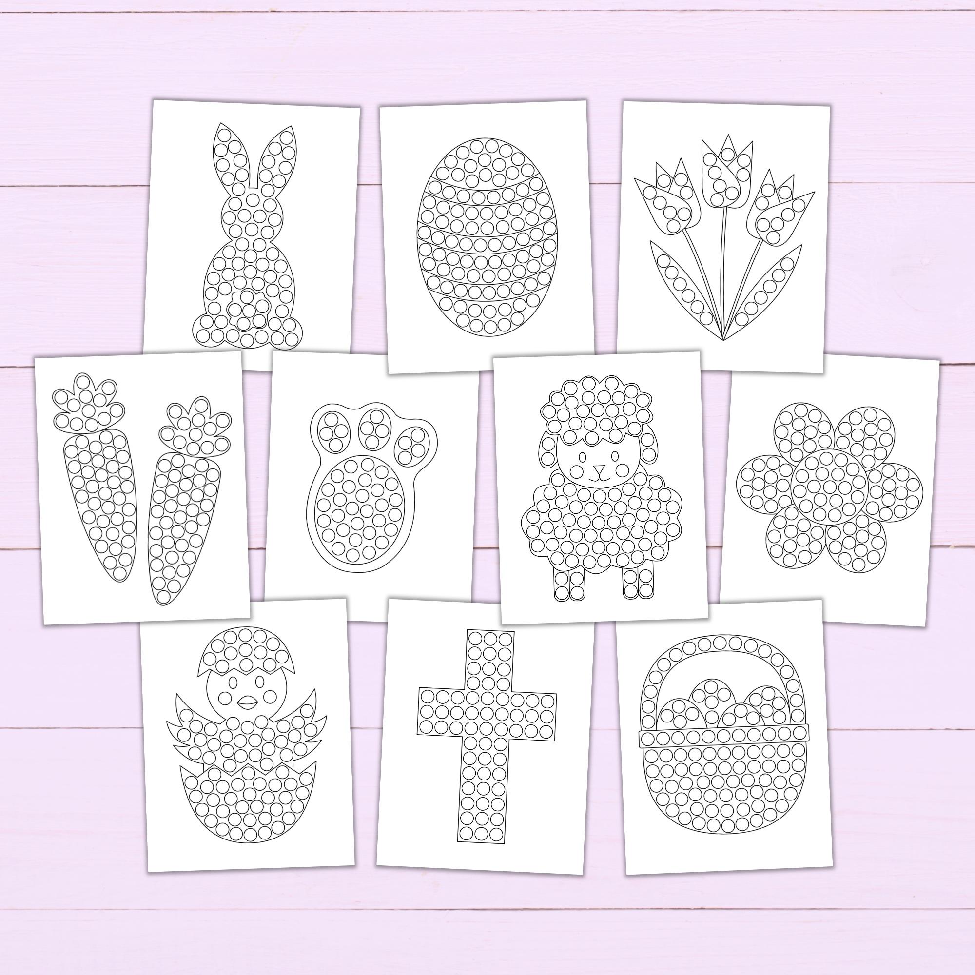 Easter Dot Marker Coloring Pages - Dot Marker Worksheets - Preschool ...