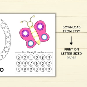 Printable Do a Dot Counting Activity - Spring Number Activity - PDF ...
