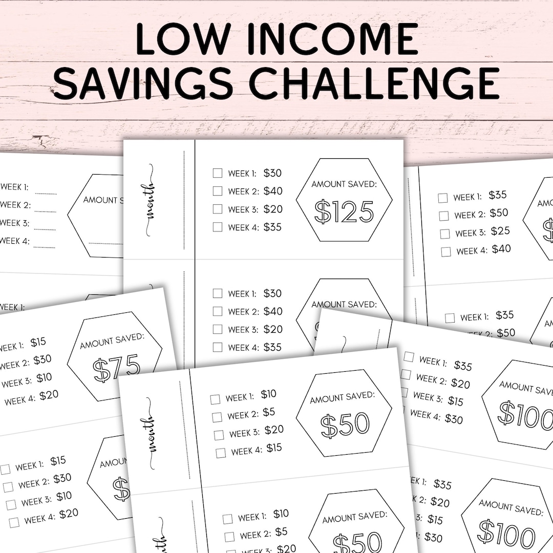 Low Income Savings Challenge - Low Income Savings Tracker Bundle ...