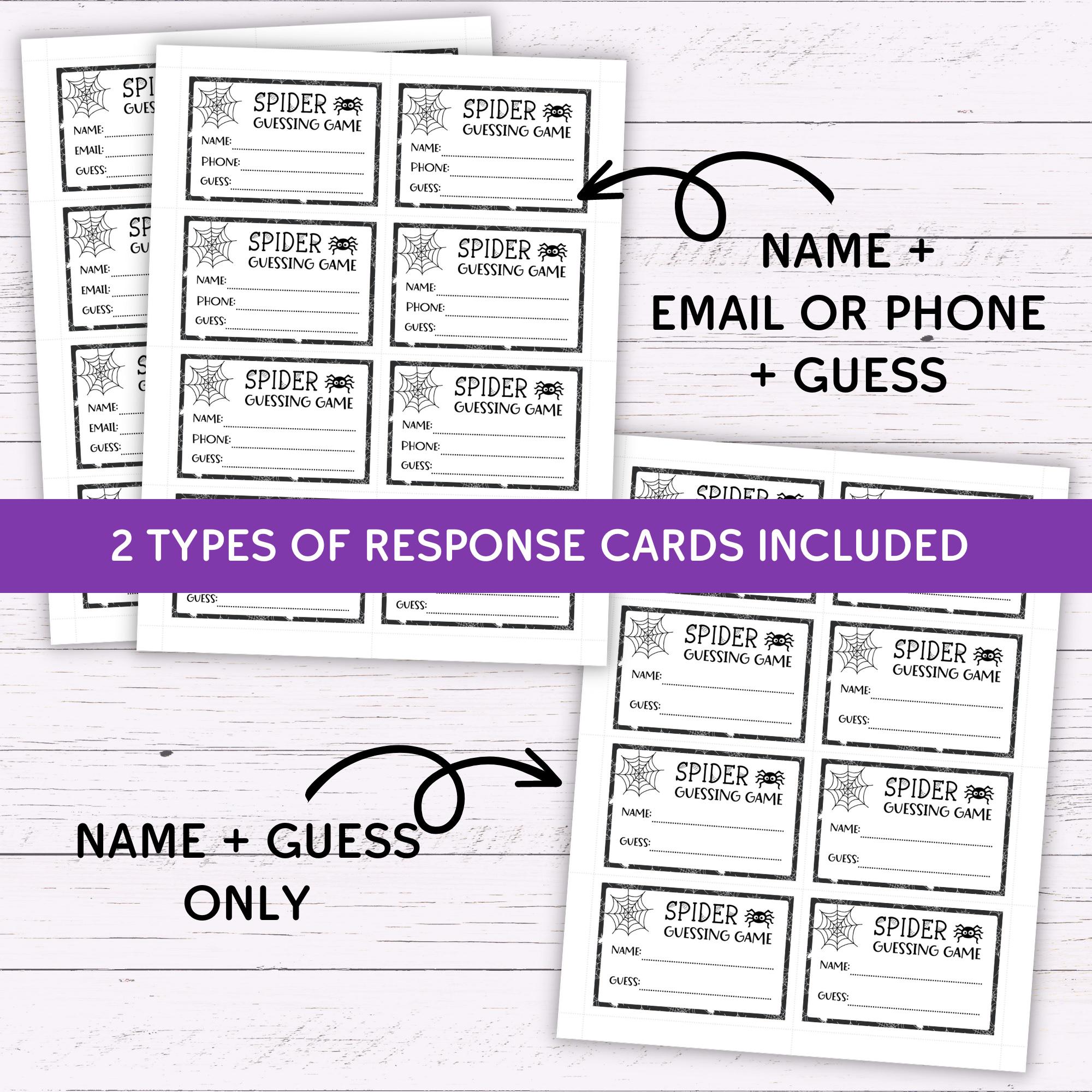 Spider Guessing Game - Printable Halloween Party Game - Classroom Game ...