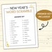 New Years Word Scramble - Printable New Year's Eve Activity - New Years ...