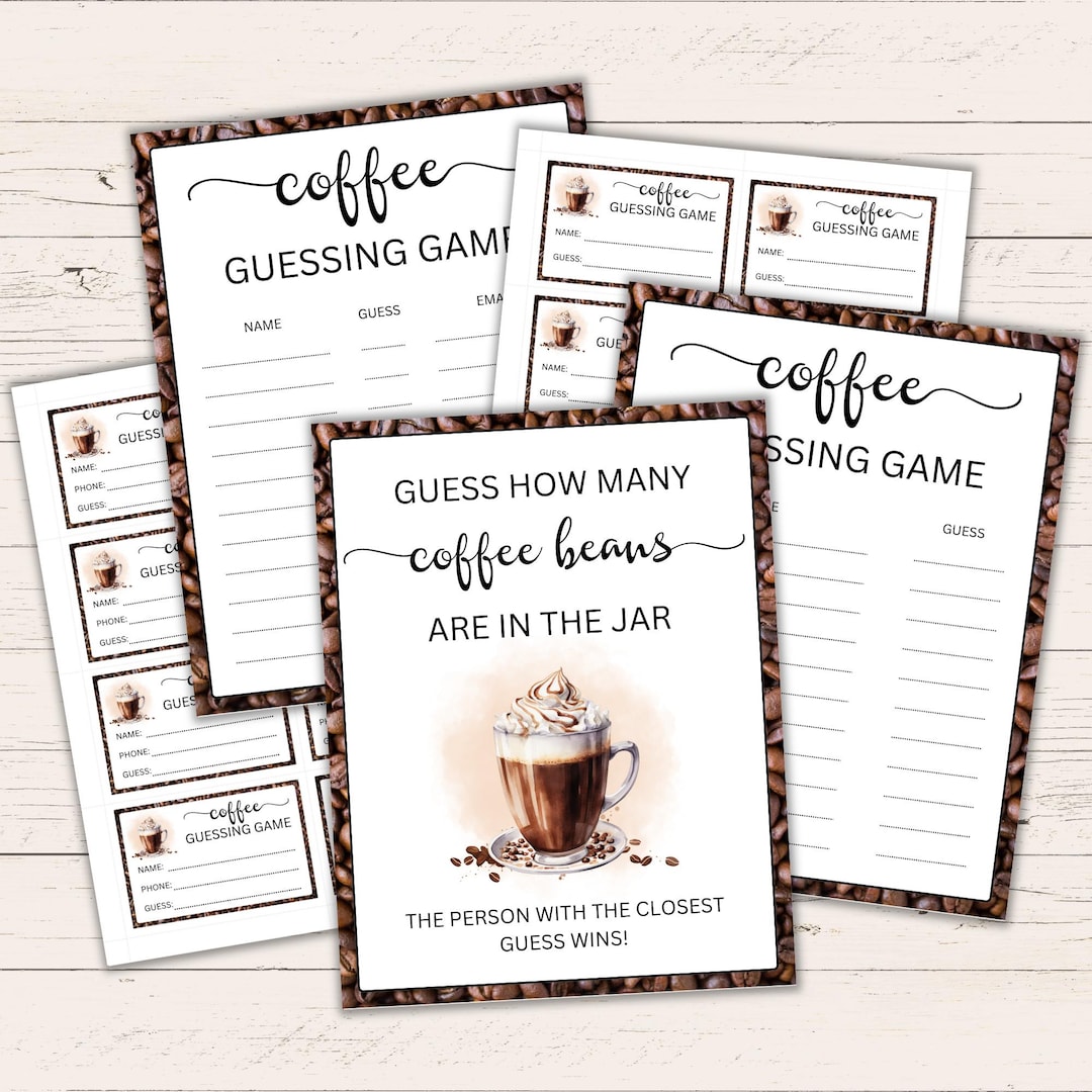 Coffee Guessing Game - Coffee Bean Guessing Jar Game - Guess How Many ...