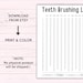Teeth Brushing Tracker Bundle - Printable Teeth Brushing Log - Kids ...