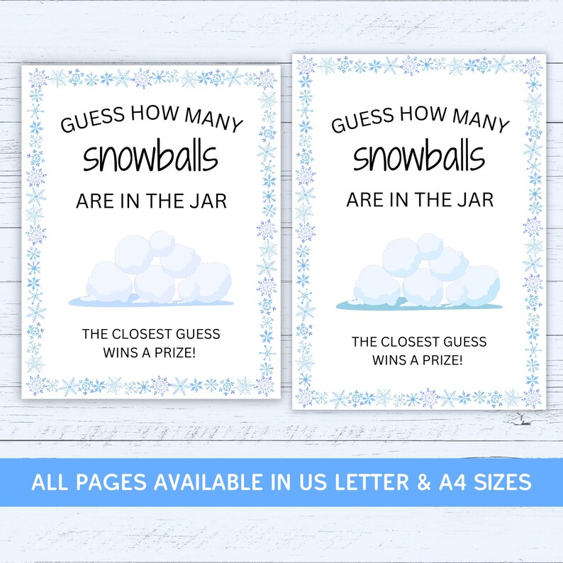 Snowball Guessing Game - Snowball Guessing Jar Game - Winter Guess How ...