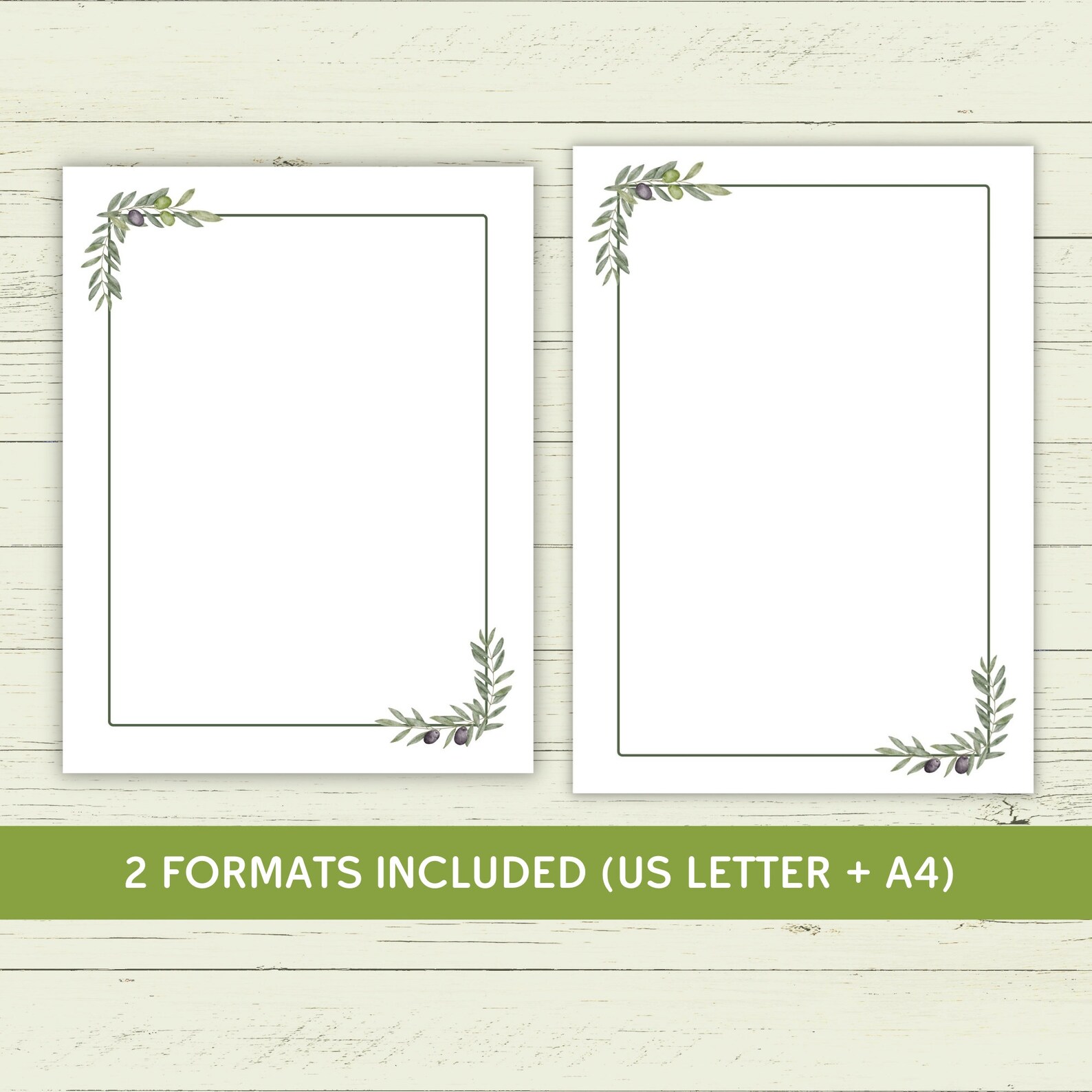 Cute Printable Olive Branch Stationery - Digital Note Paper - Instant ...