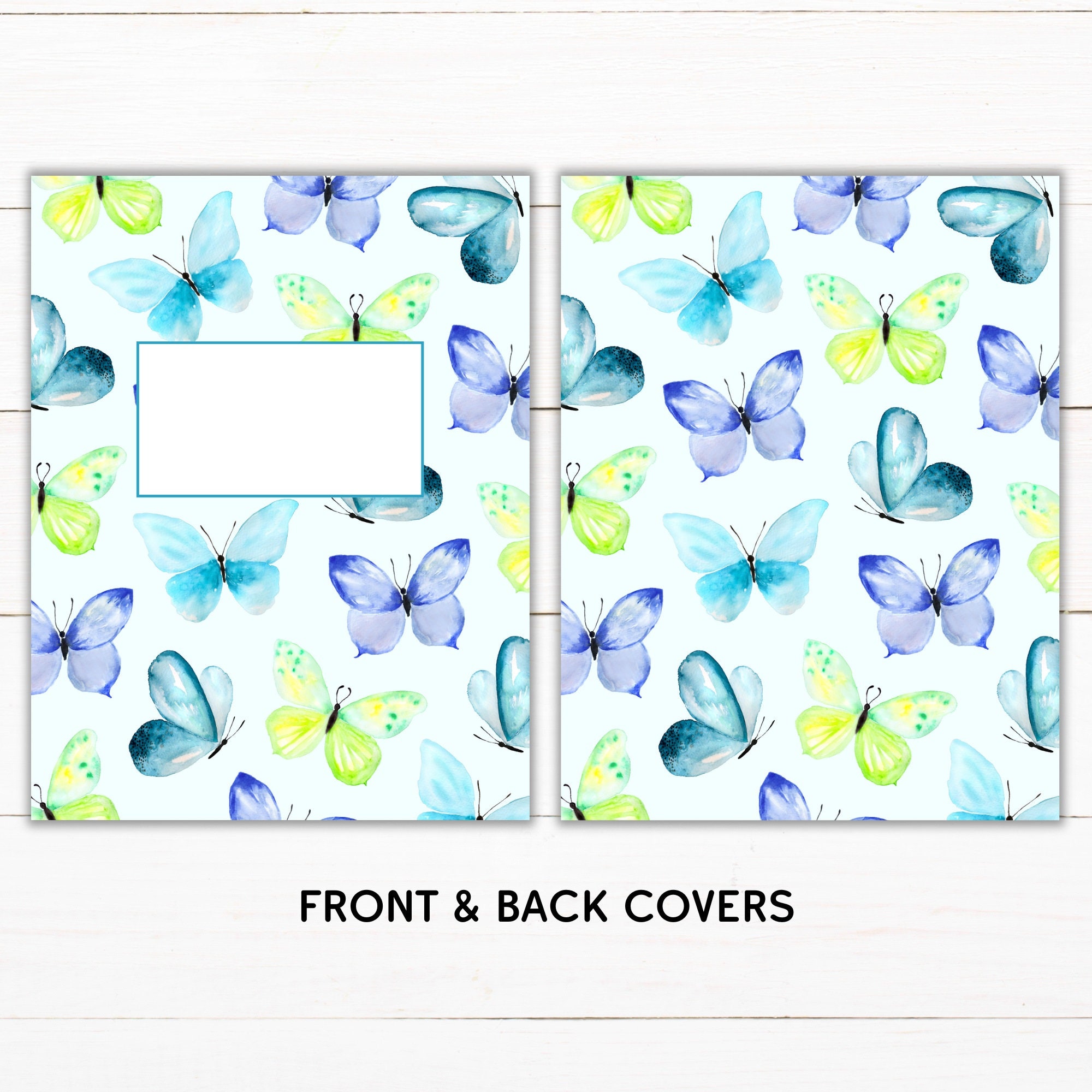 Printable Butterfly Binder Covers - Editable Instant Download - Blank ...