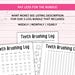 Yearly Teeth Brushing Tracker - Printable Teeth Brushing Log - Dental ...