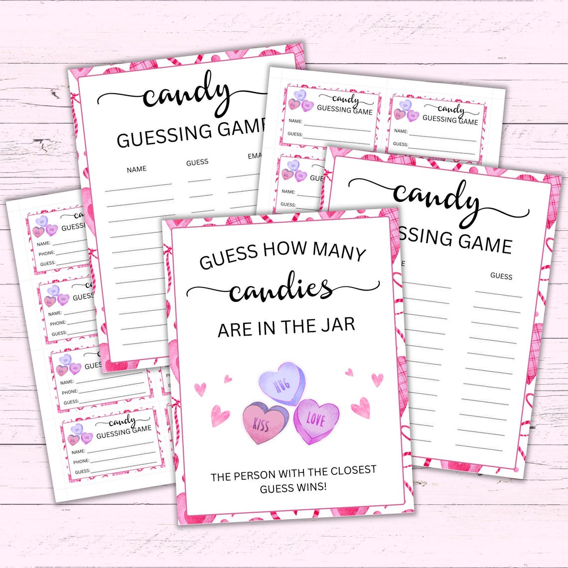 Valentine Candy Guessing Game - Valentine Guessing Jar Game - Classroom ...