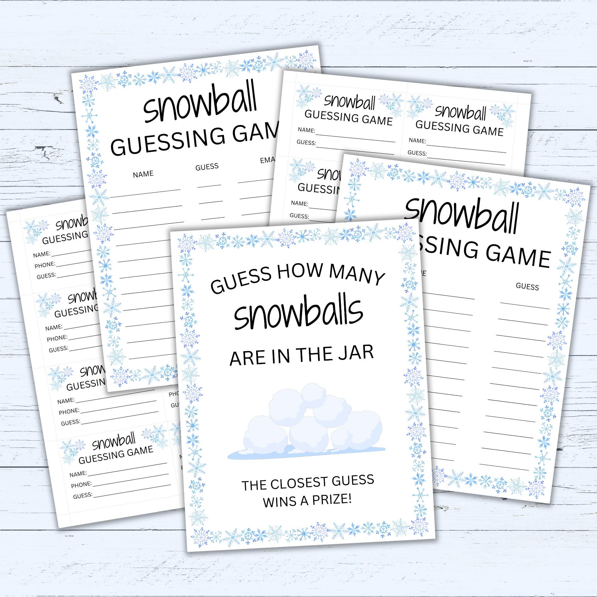 Snowball Guessing Game - Snowball Guessing Jar Game - Winter Guess How ...