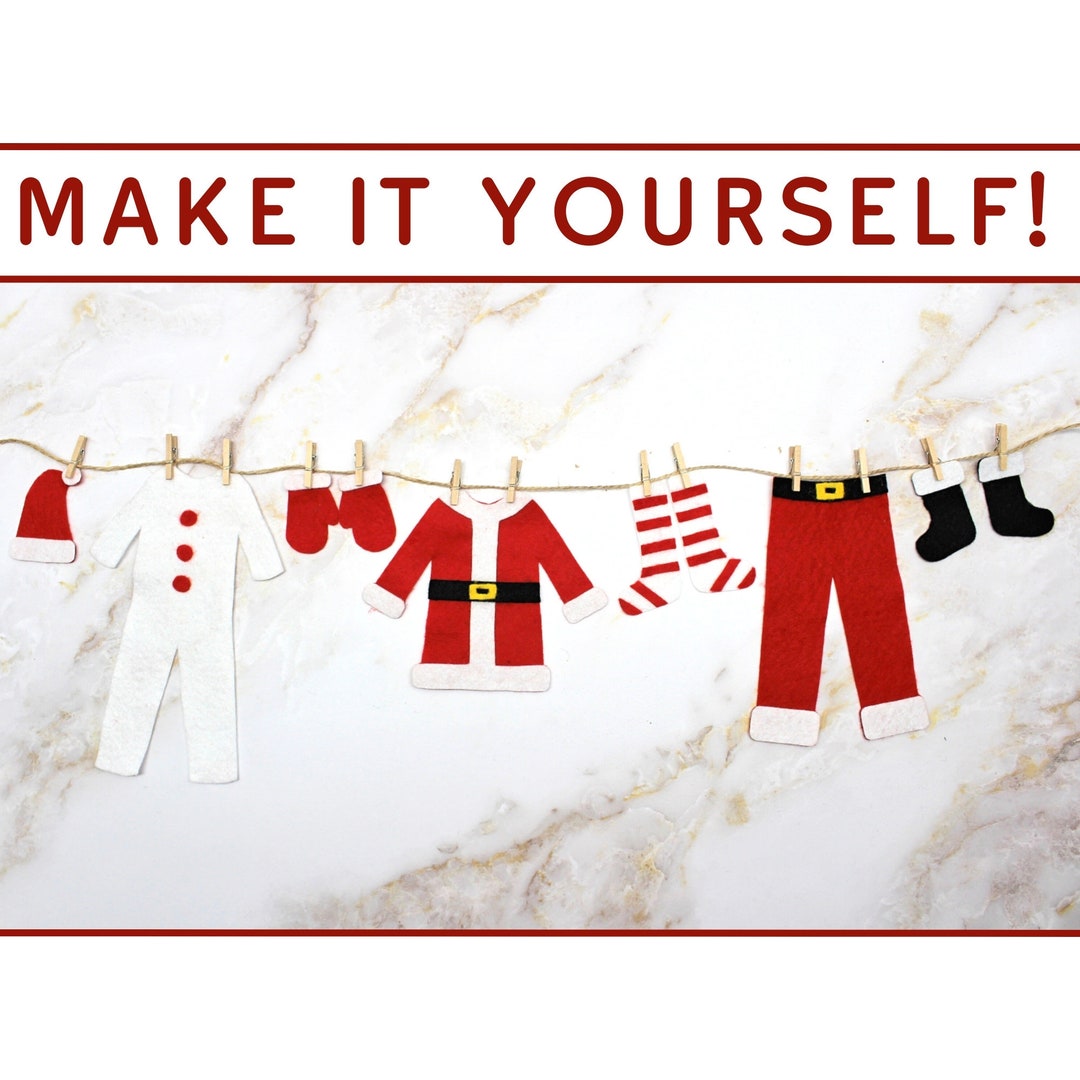 Printable Template for Santa's Clothesline Garland - PDF Instant ...