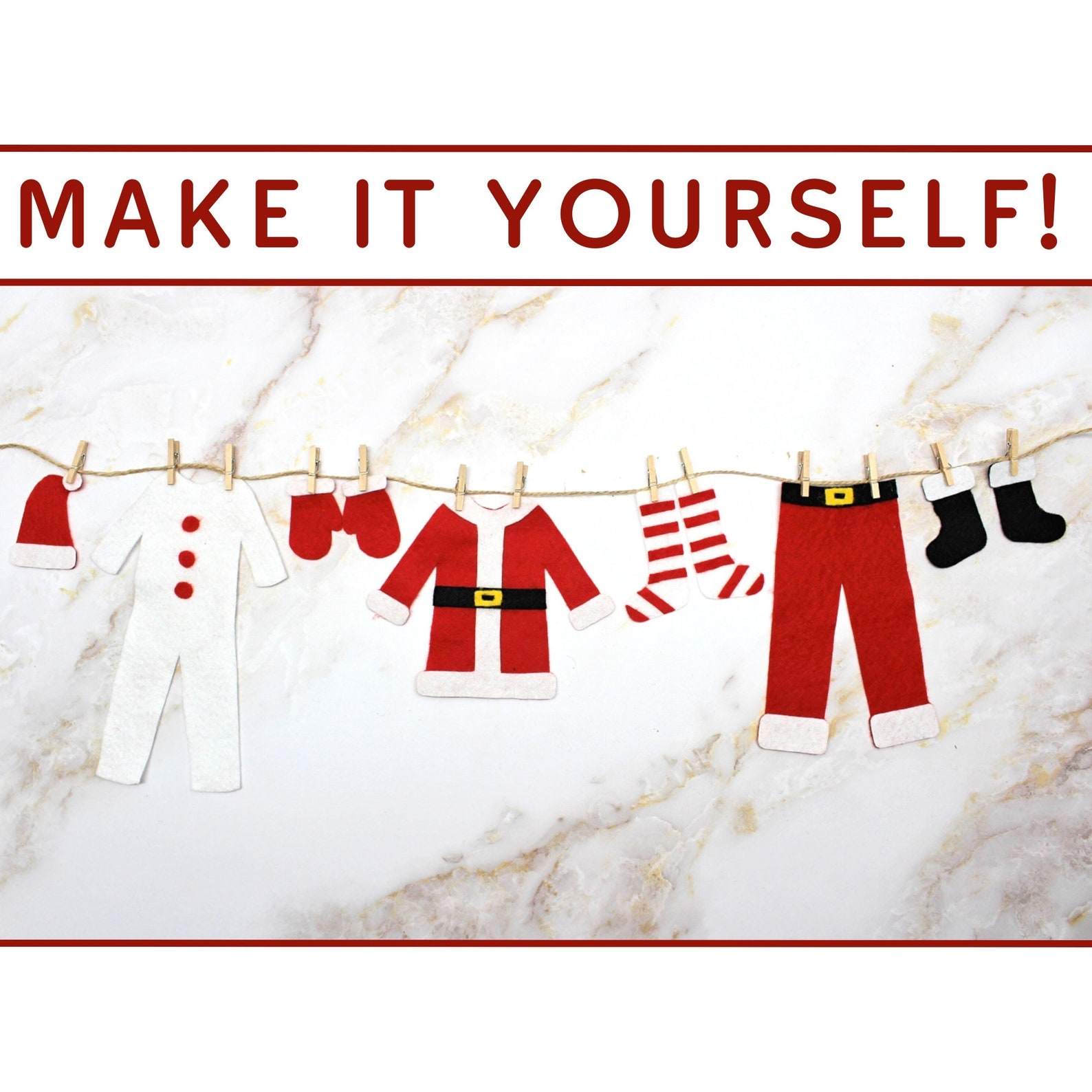Printable Template for Santa's Clothesline Garland - PDF Instant ...