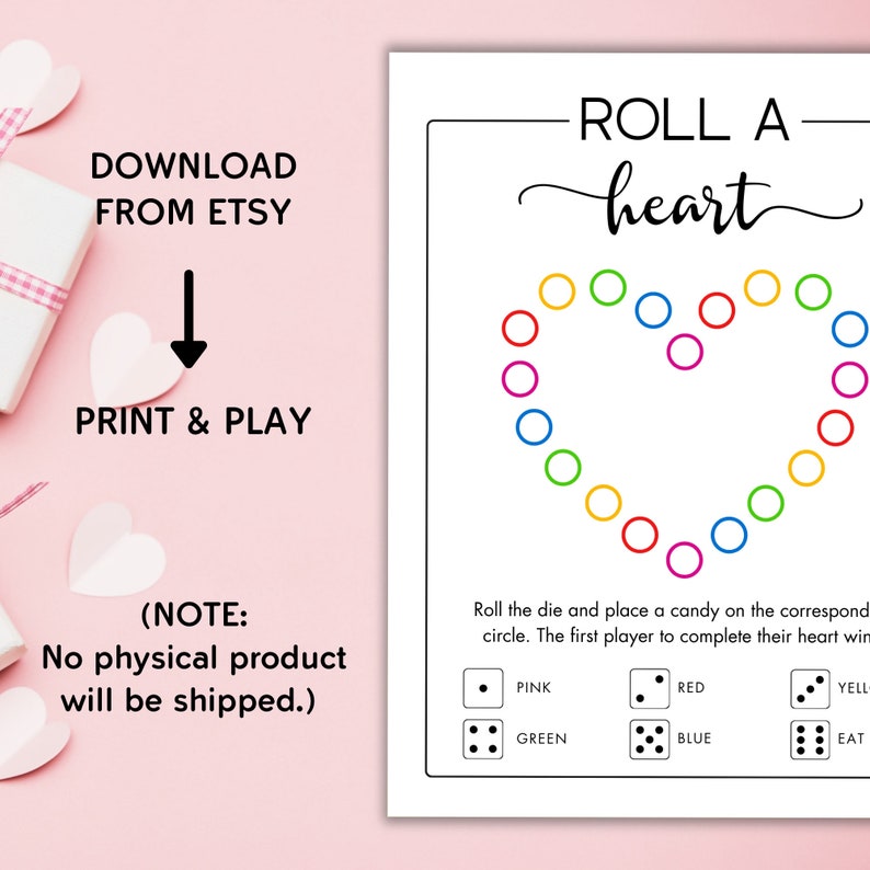 Valentine Roll a Heart Game - Heart Candy Dice Game - Classroom ...