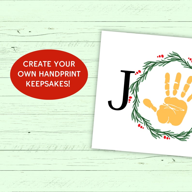 JOY Christmas Handprint Art Template - Christmas Handprint Keepsake ...