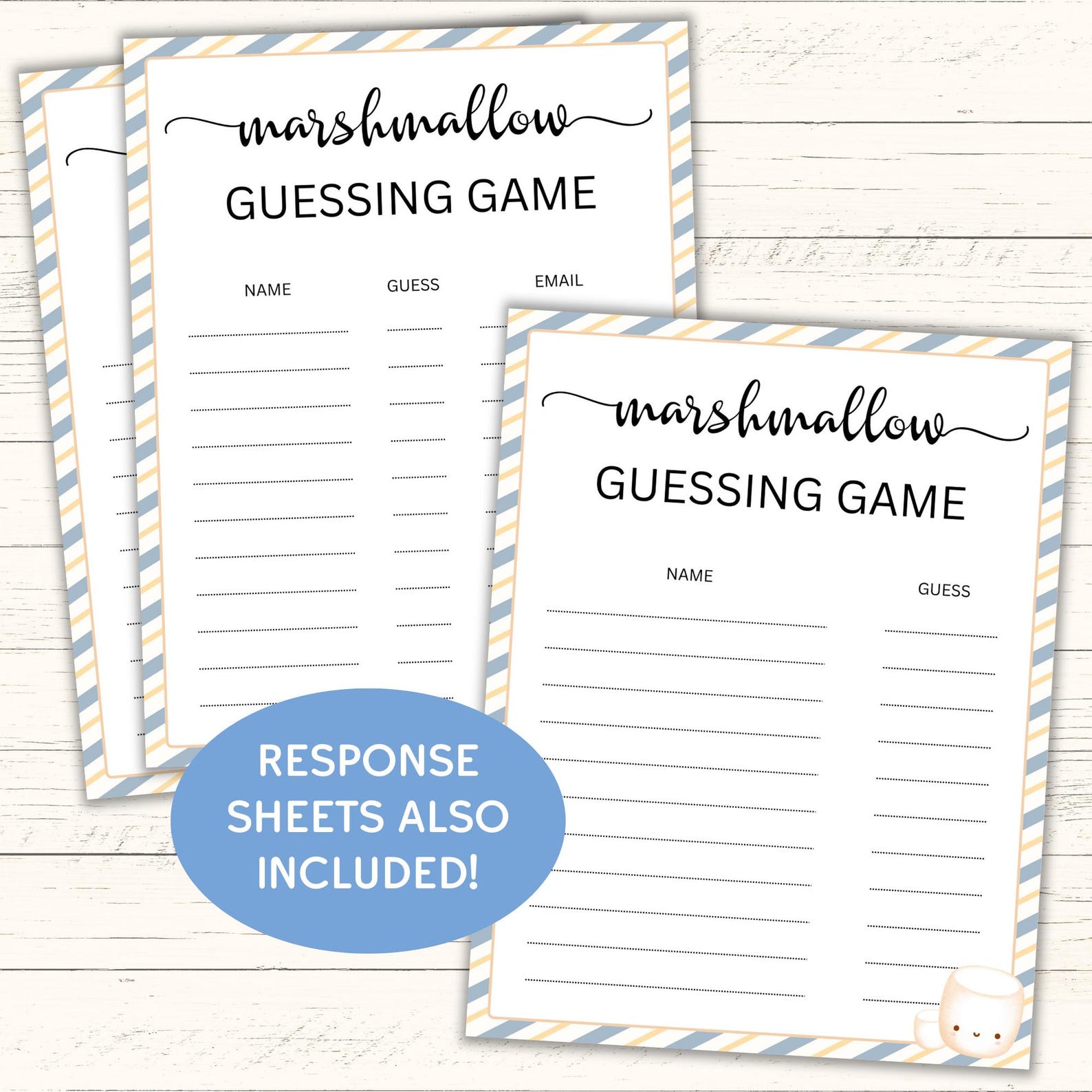 Marshmallow Guessing Game - Marshmallow Guessing Jar Game - Guess How Many Marshmallows - Baby ...