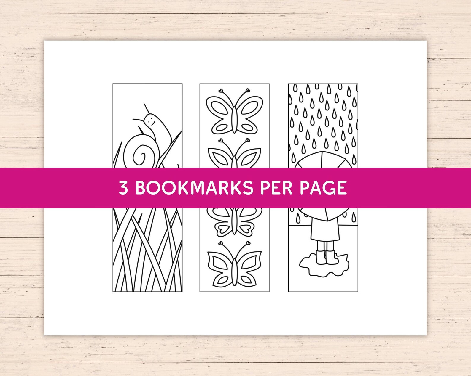 Printable Spring Coloring Bookmarks Set of 6 PDF Instant - Etsy