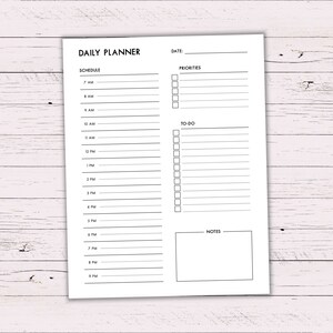 Editable Daily Planner Instant Download Blank Fillable PDF Printable ...