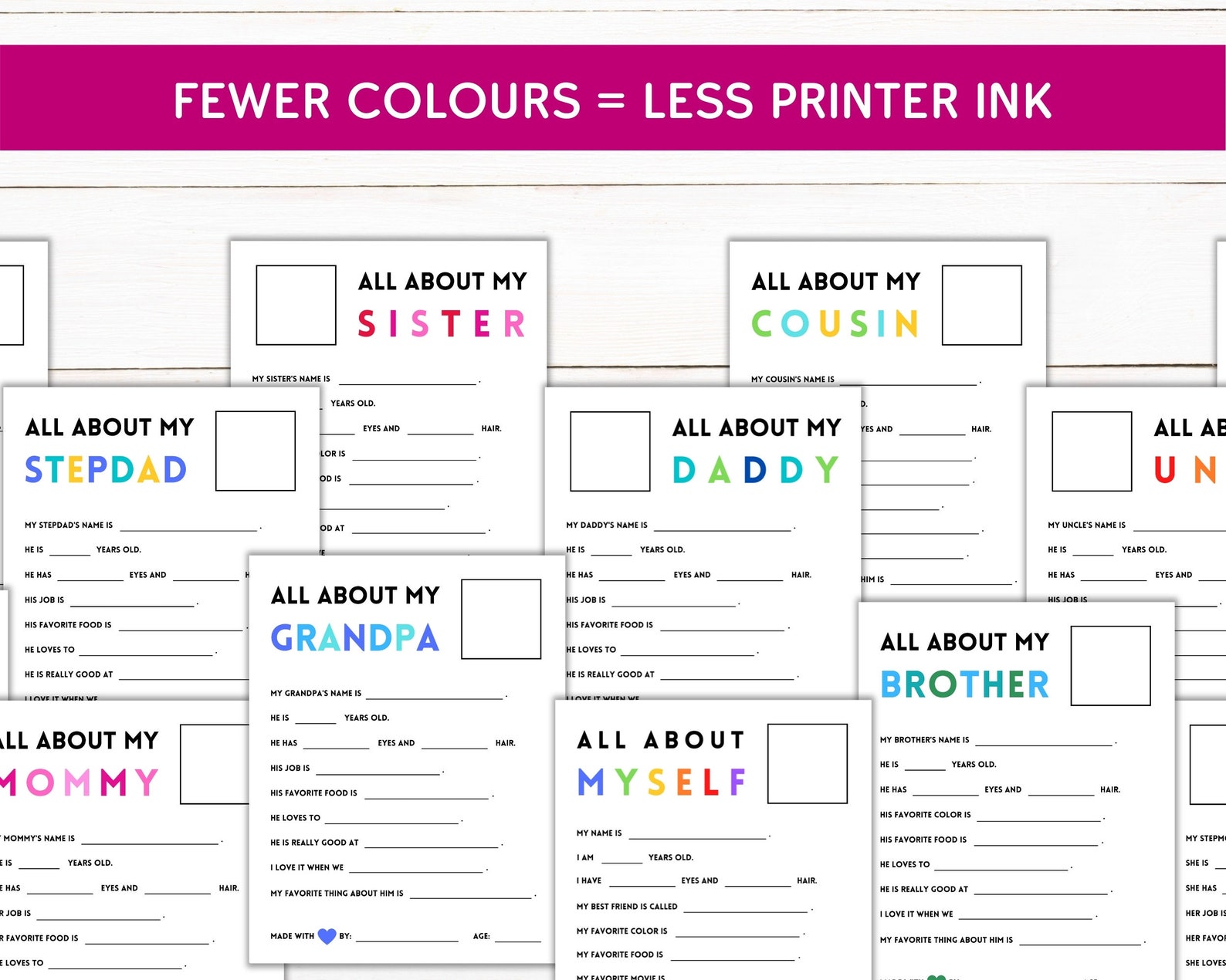 Printable all About My Family Questionnaires Instant Download ...