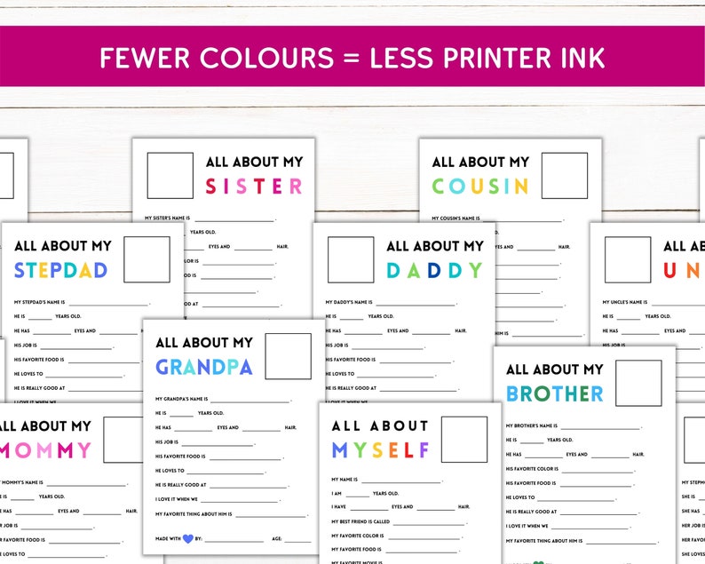 Printable all About My Family Questionnaires - Etsy