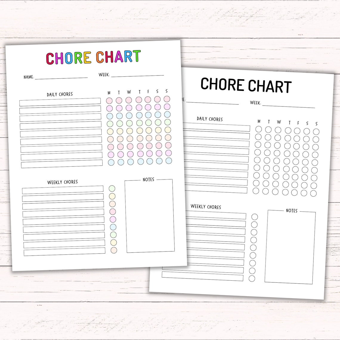 Printable Chore Chart for Kids Editable Daily & Weekly Chore Chart ...