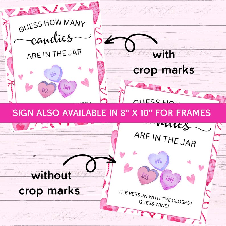 Valentine Candy Guessing Game - Valentine Guessing Jar Game - Classroom ...