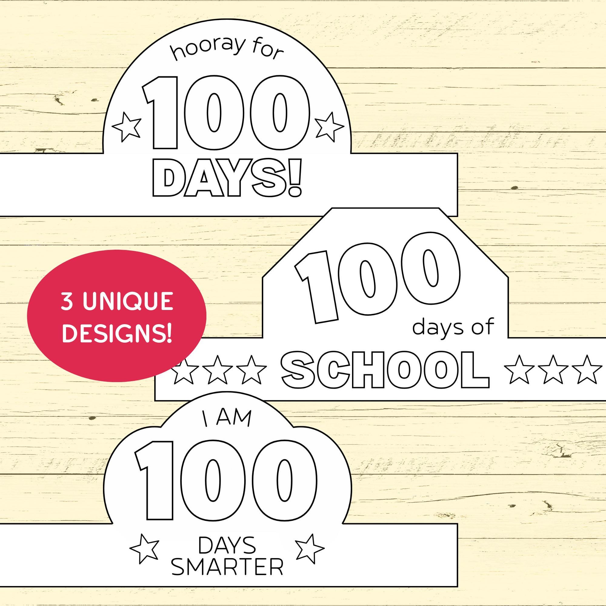 100th Day of School Crown - Kids Coloring Craft - Printable Paper Crown ...