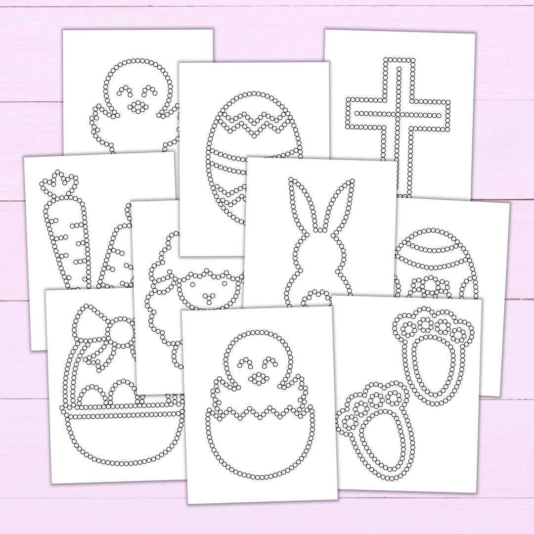 Easter Q-tip Tracing Sheets - Printable Preschool Worksheets for Fine ...