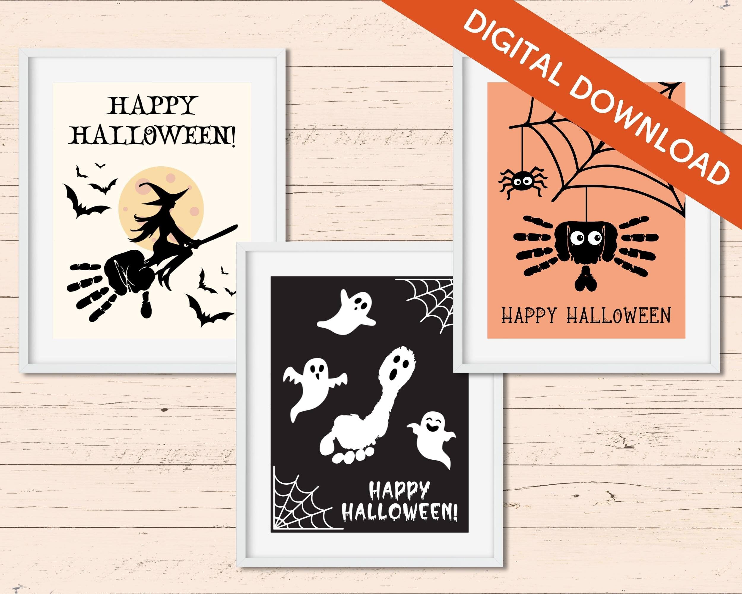 Halloween Handprint & Footprint Craft Bundle Handprint Art - Etsy