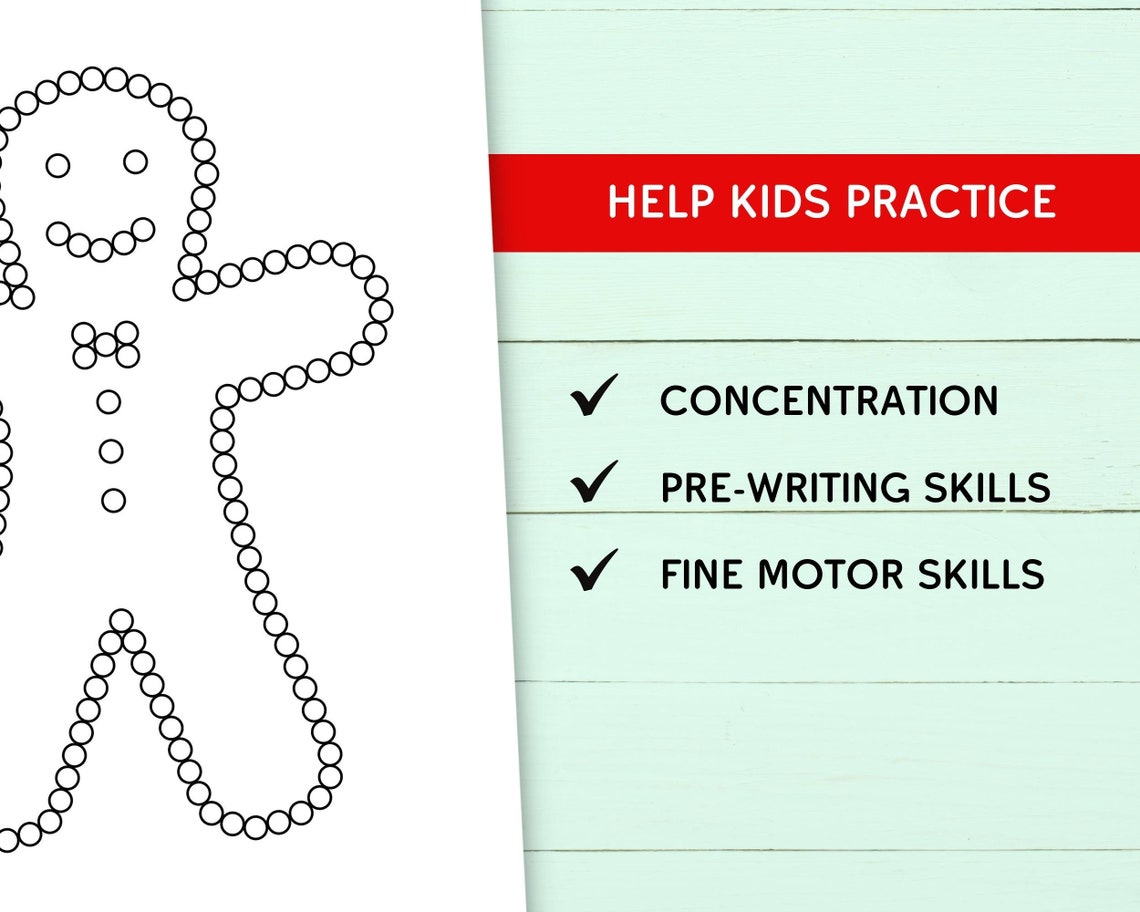 Christmas Q-tip Tracing Sheets Printable Preschool - Etsy