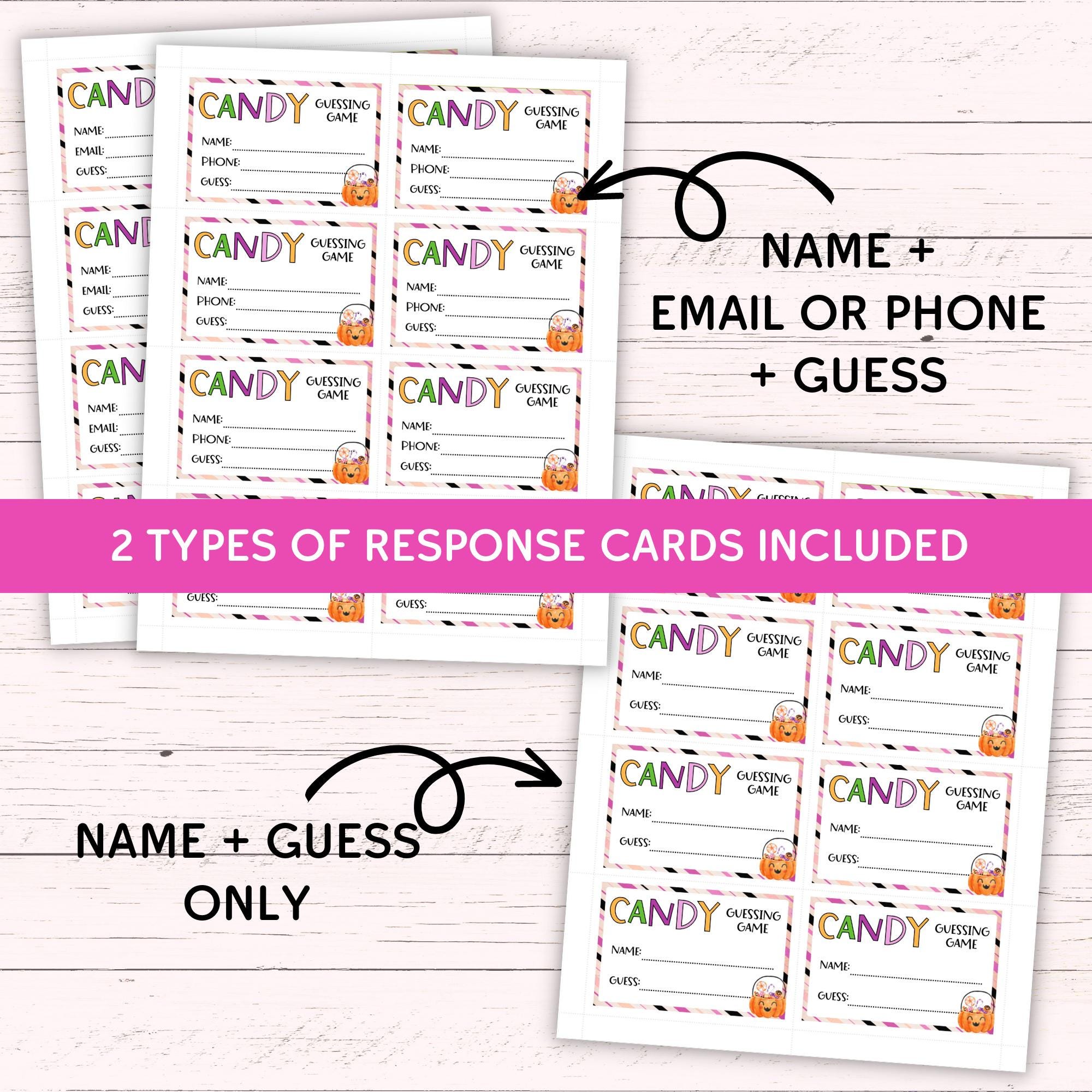 Candy Guessing Game - Printable Halloween Party Game - Classroom Game ...