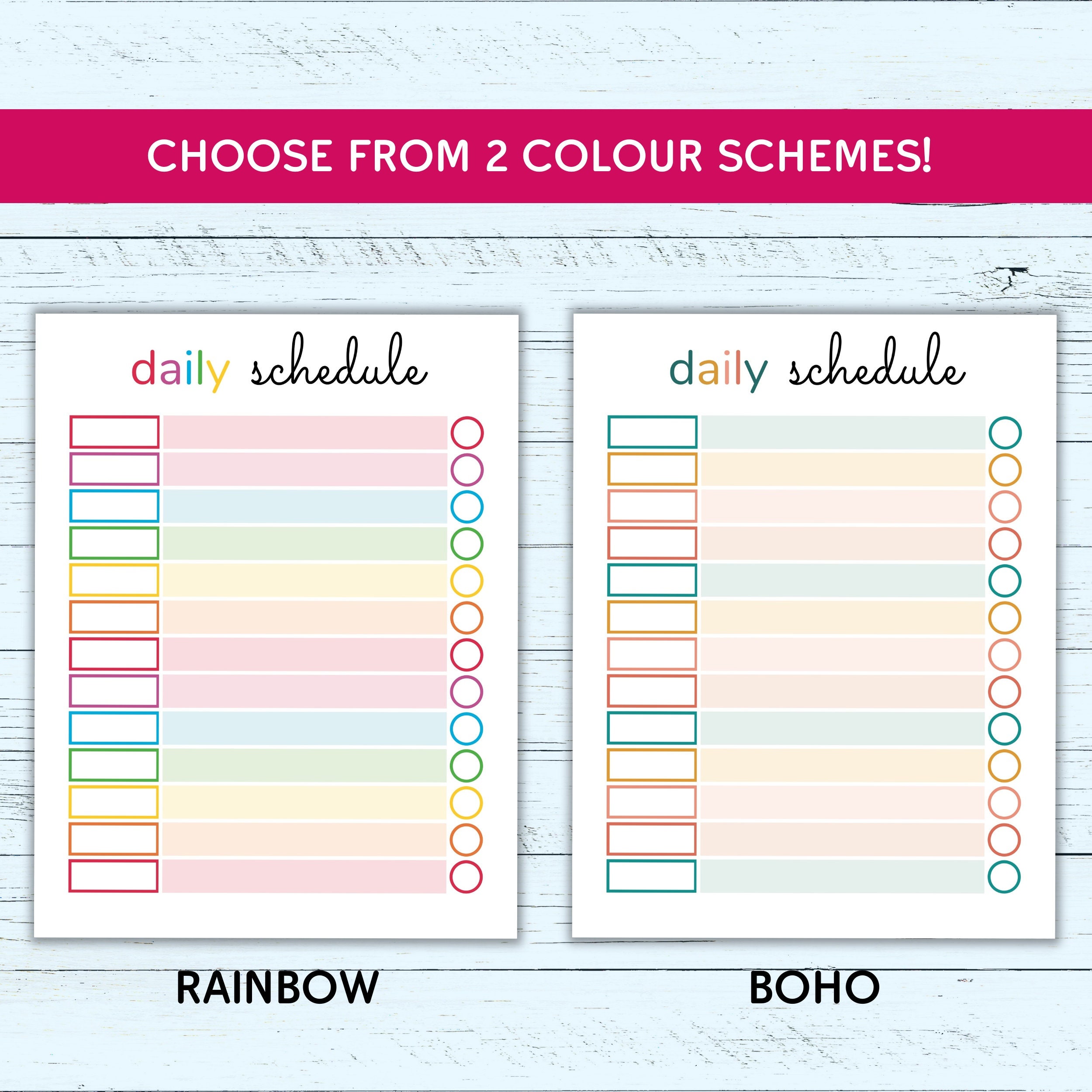 Editable Daily Schedule Template for Kids Printable Kids' Daily ...