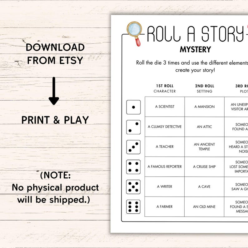 Roll a Story - Creative Writing Prompt Activity - Printable Story Dice ...