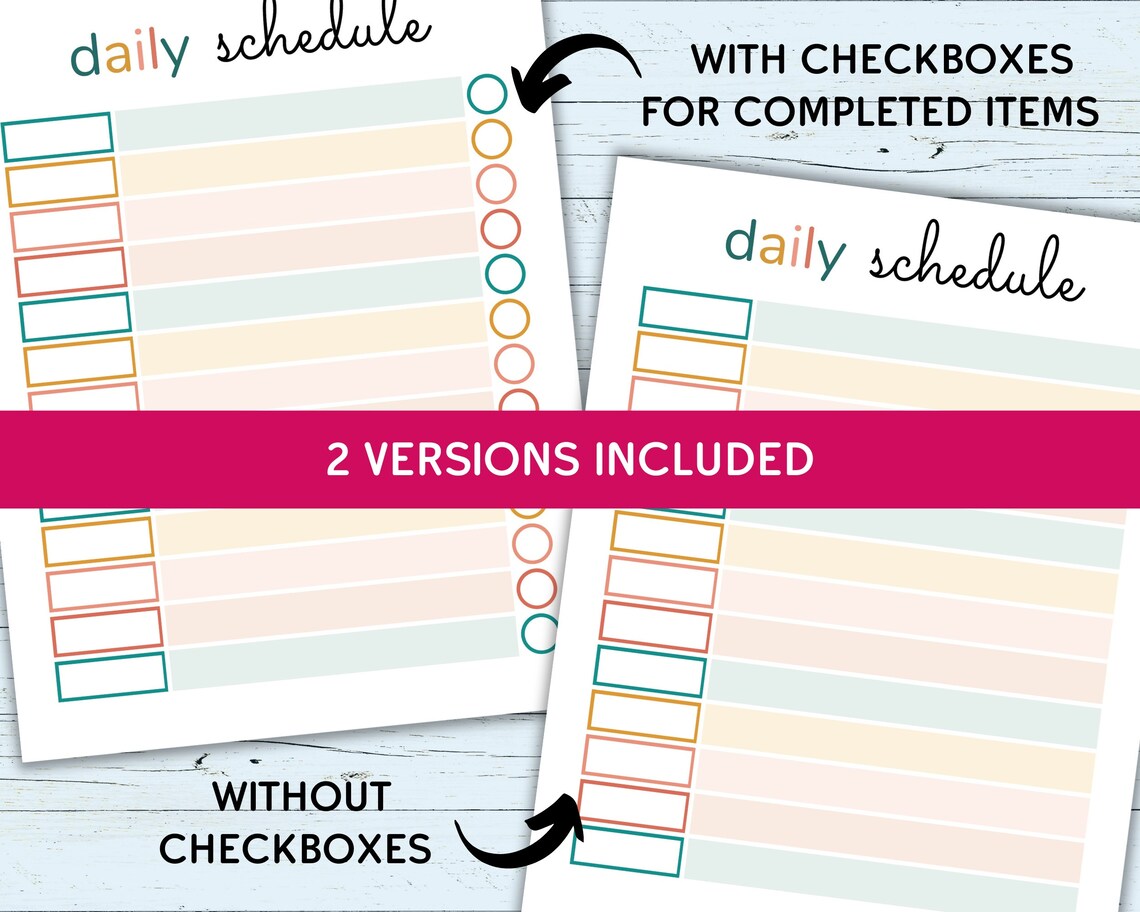Editable Daily Schedule Template For Kids Printable Etsy Canada