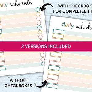 Editable Daily Schedule Template for Kids Printable - Etsy
