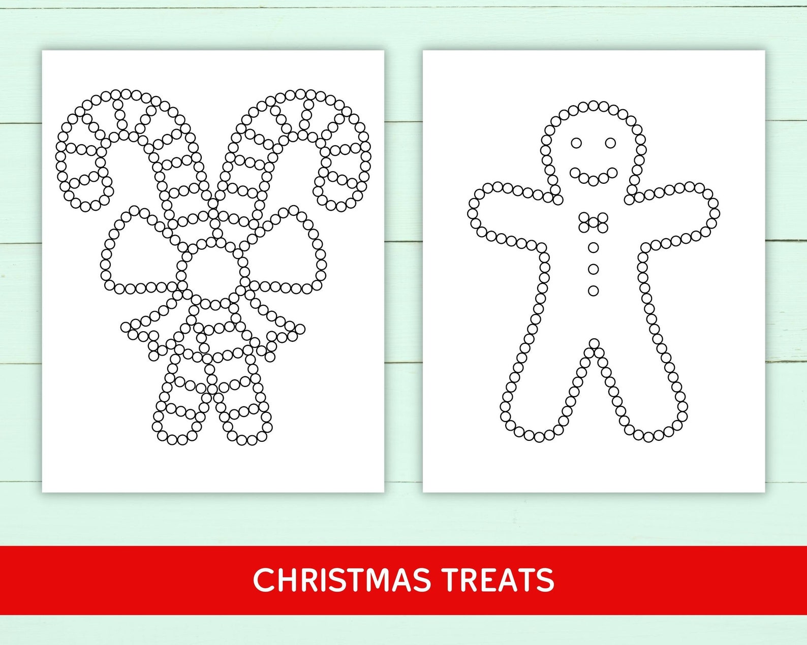 Christmas Q-tip Tracing Sheets Printable Preschool - Etsy