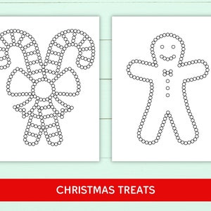Christmas Q-tip Tracing Sheets Printable Preschool - Etsy