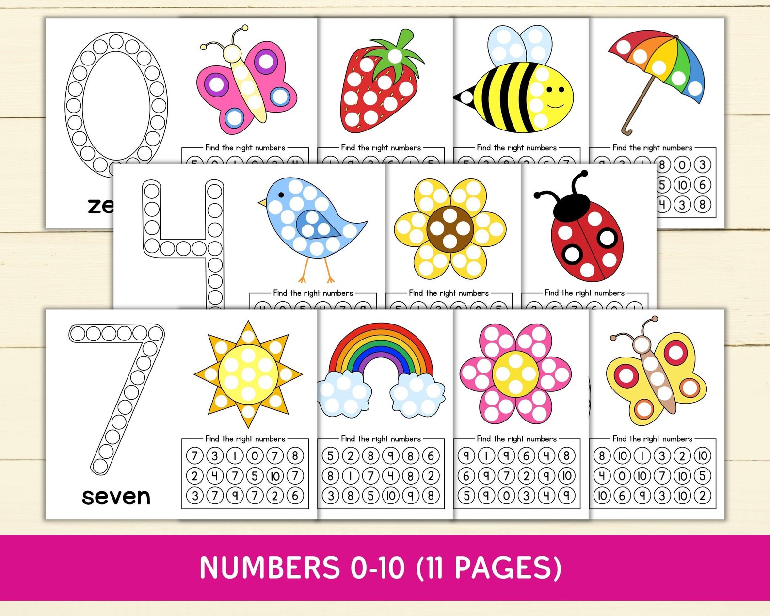 Printable Do a Dot Counting Activity Spring Number Activity | Etsy