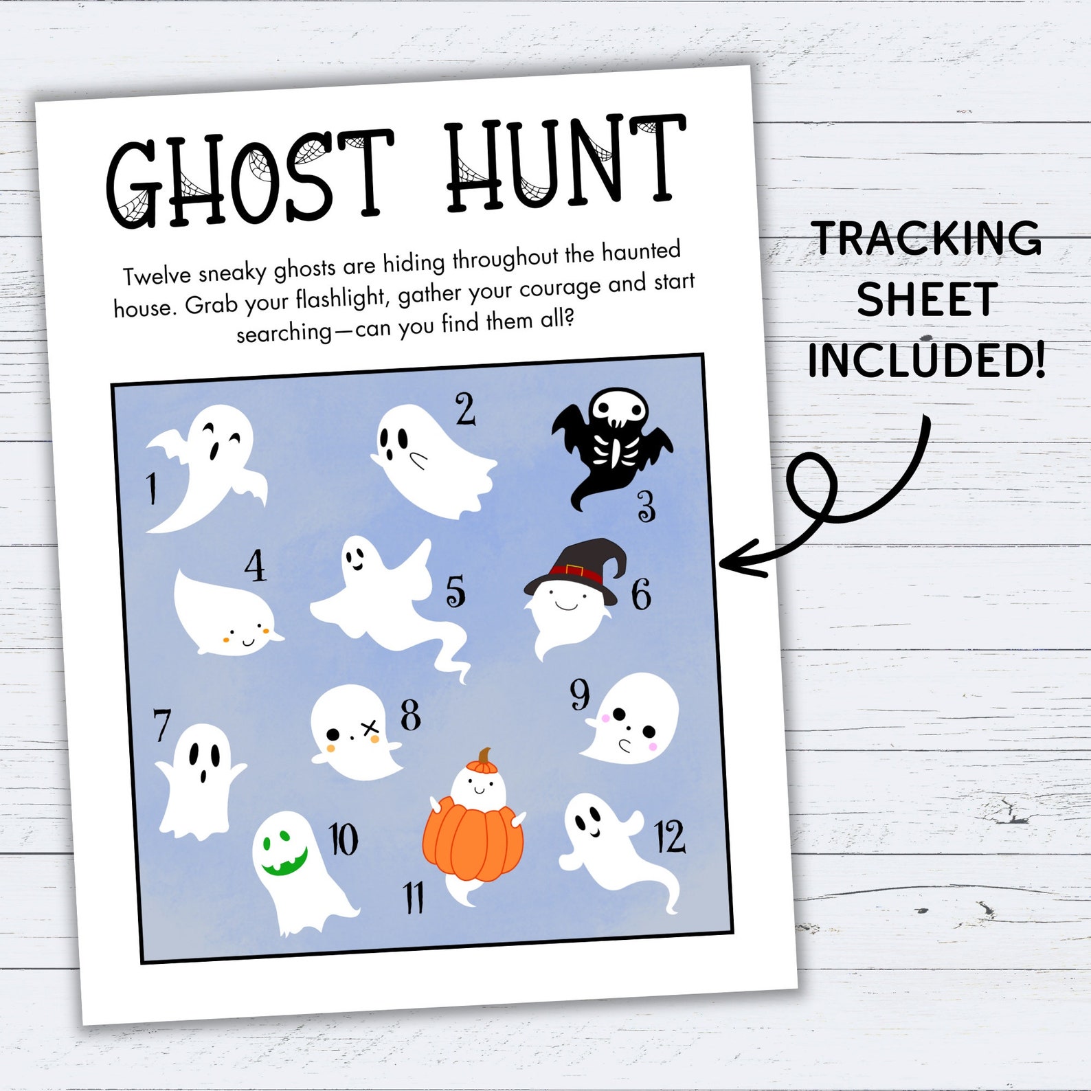 Printable Ghost Scavenger Hunt Game - Halloween Party Game for Kids ...