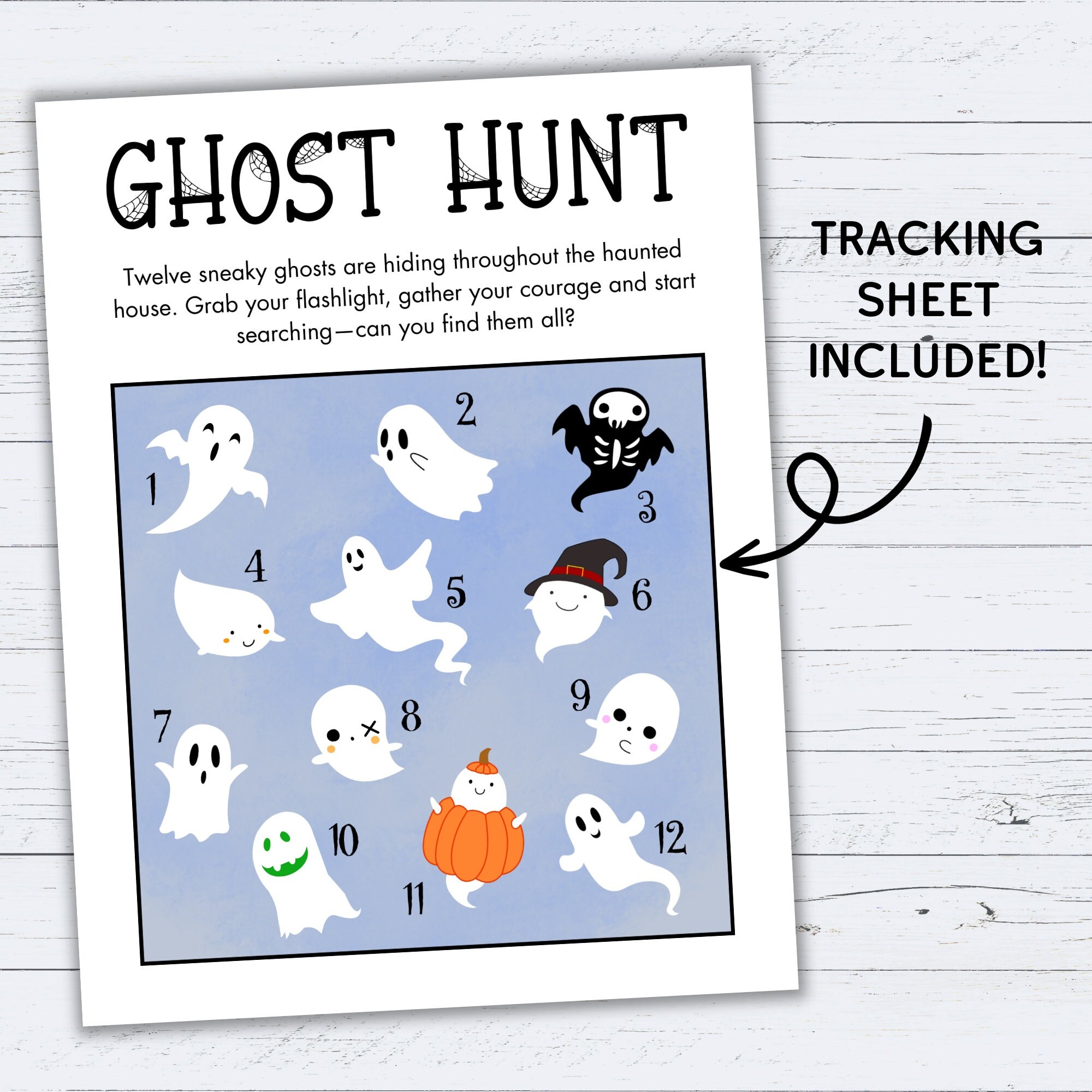 Printable Ghost Scavenger Hunt Game - Halloween Party Game for Kids ...