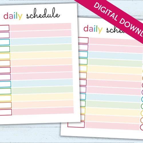 Daily Routine Schedule for Kids Template - Etsy