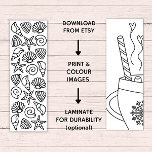 Bundle of 24 Coloring Bookmarks - Spring + Summer + Fall + Winter - PDF ...