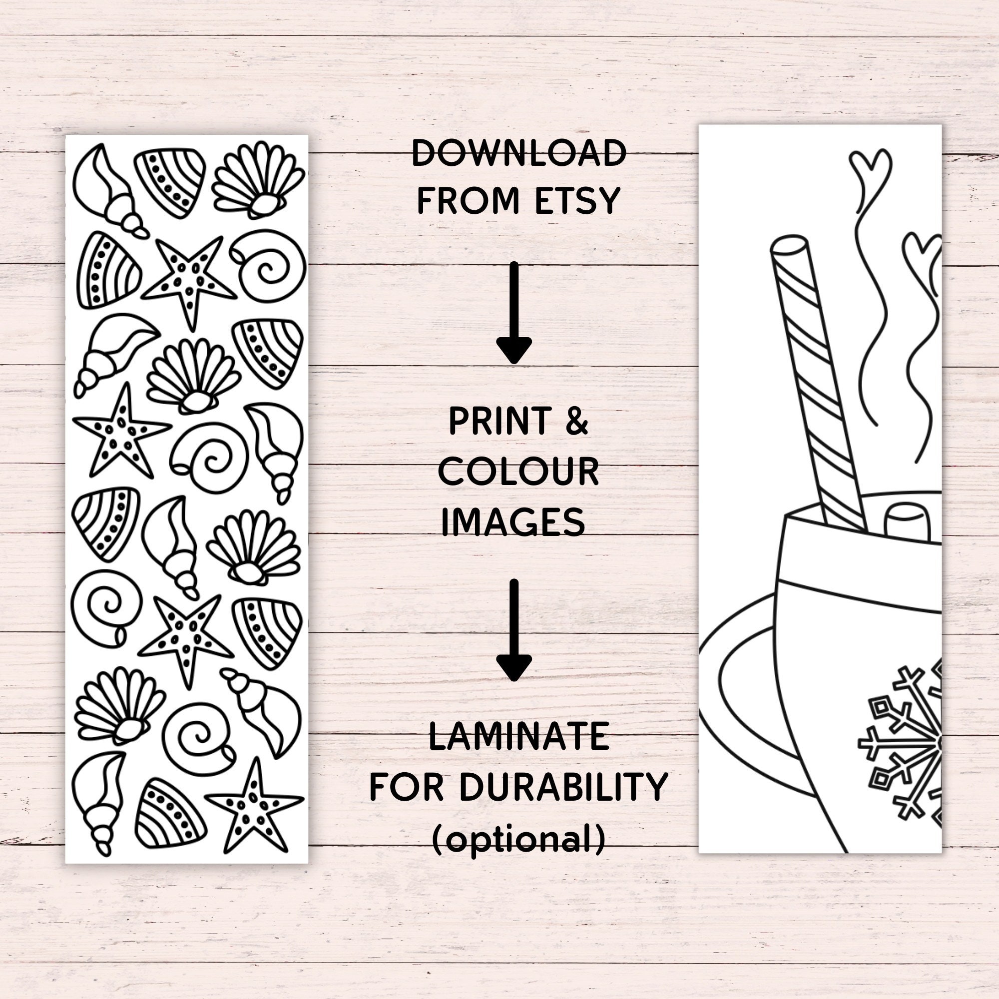 Bundle of 24 Coloring Bookmarks - Spring + Summer + Fall + Winter - PDF ...
