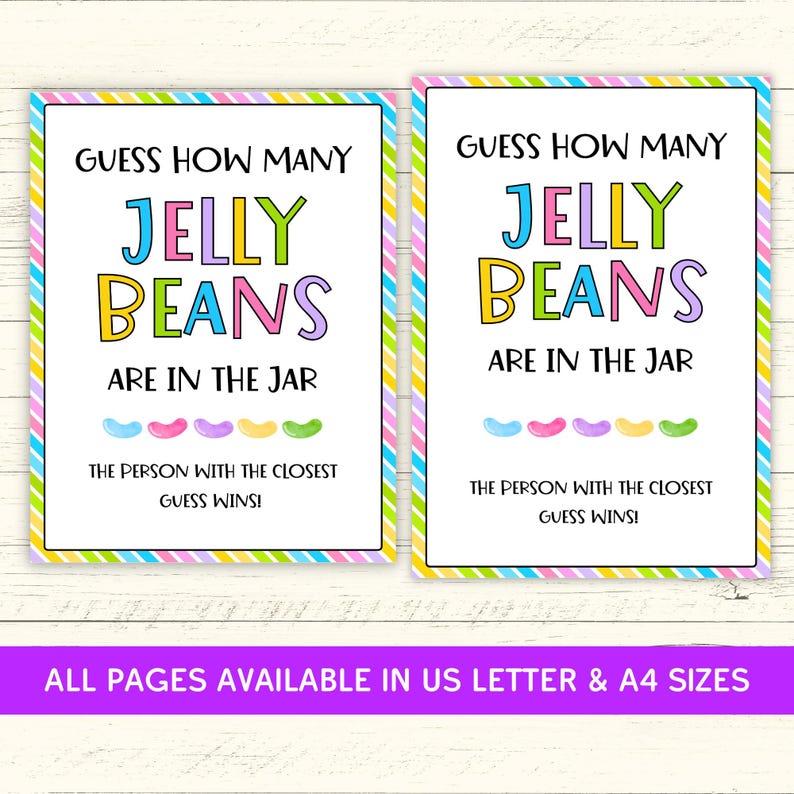 Jelly Bean Guessing Game - Easter Guessing Jar Game - Easter Classroom ...