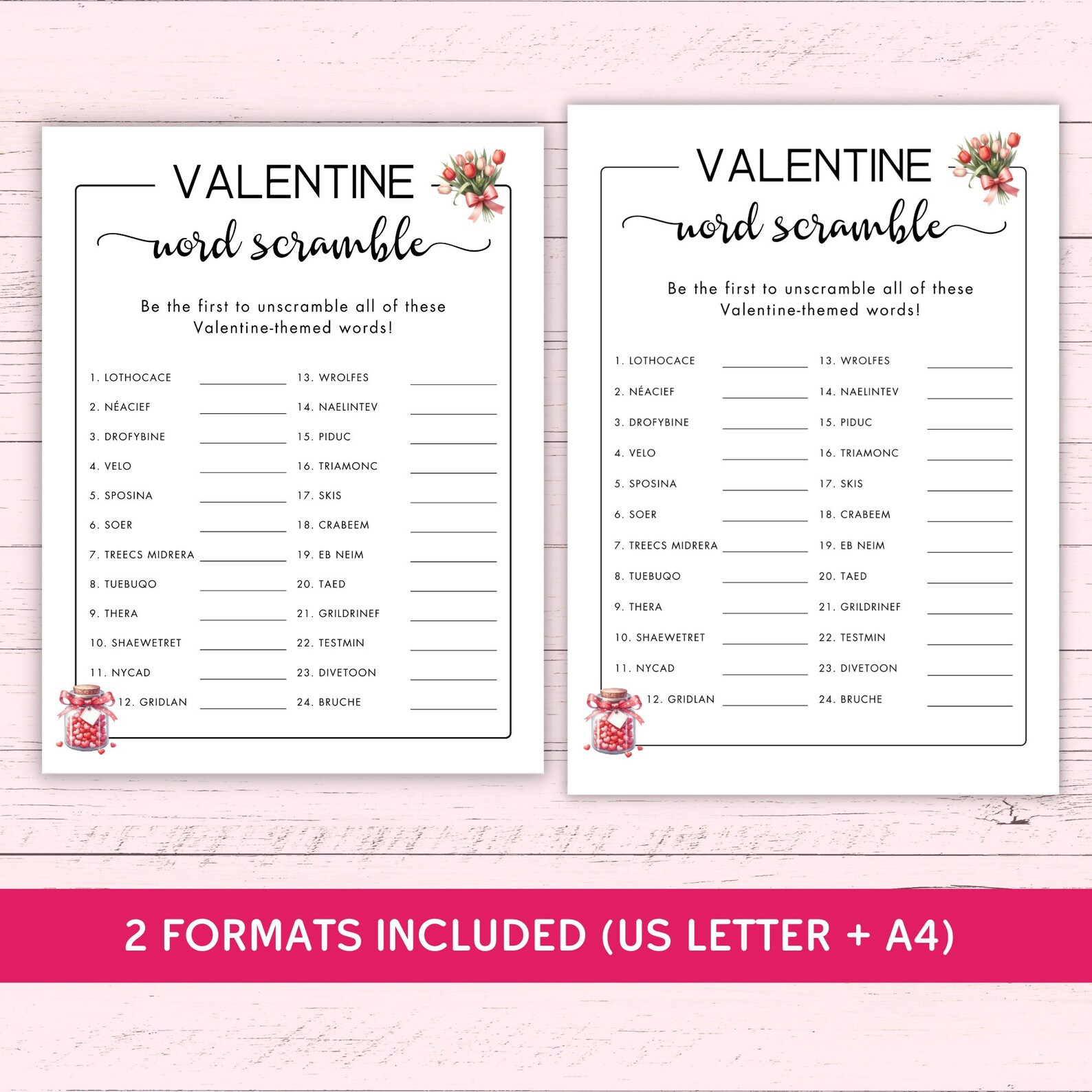 Valentine's Day Word Scramble - Printable Valentine Activity ...