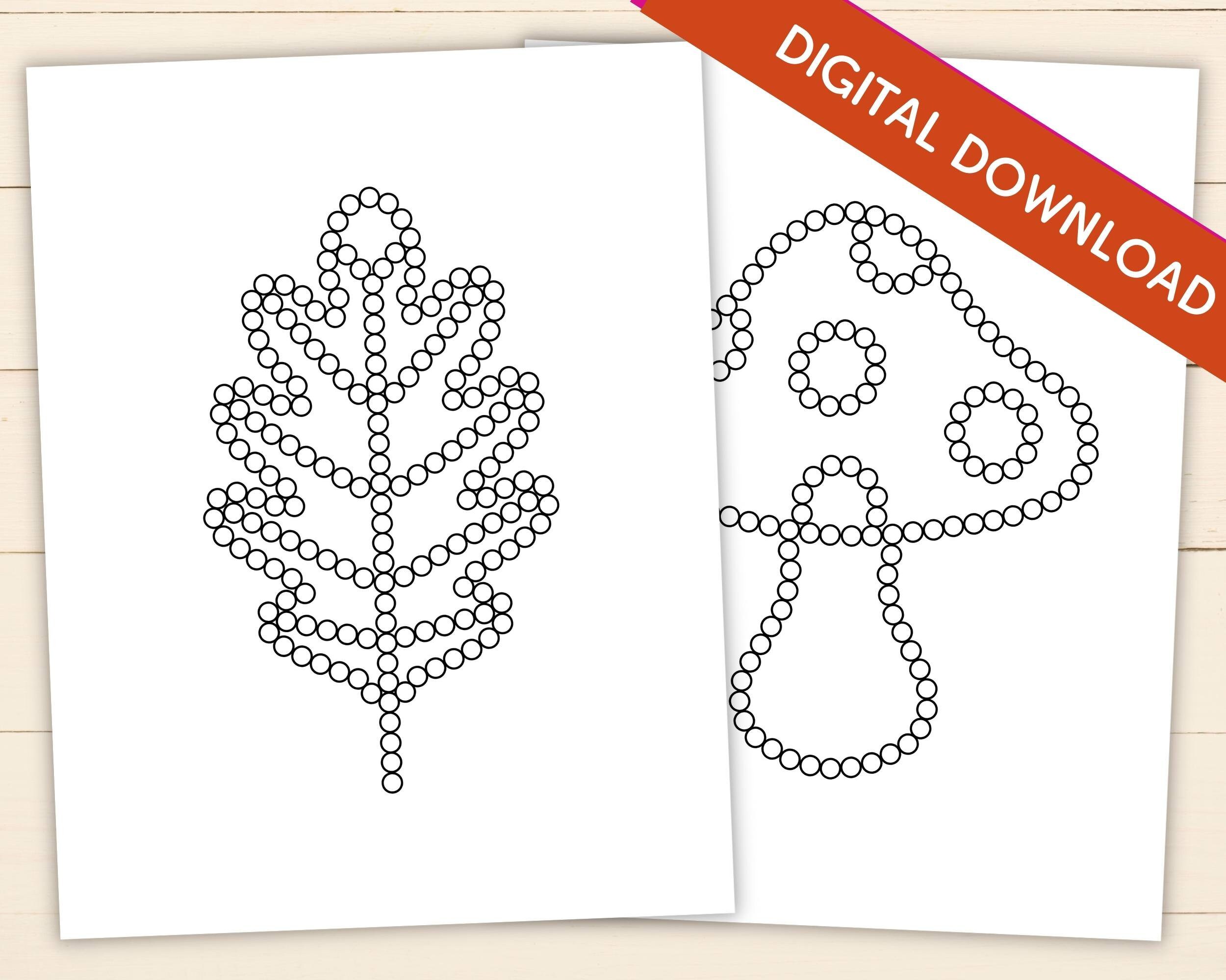 Fall Q-tip Tracing Sheets Printable Preschool Worksheets for - Etsy