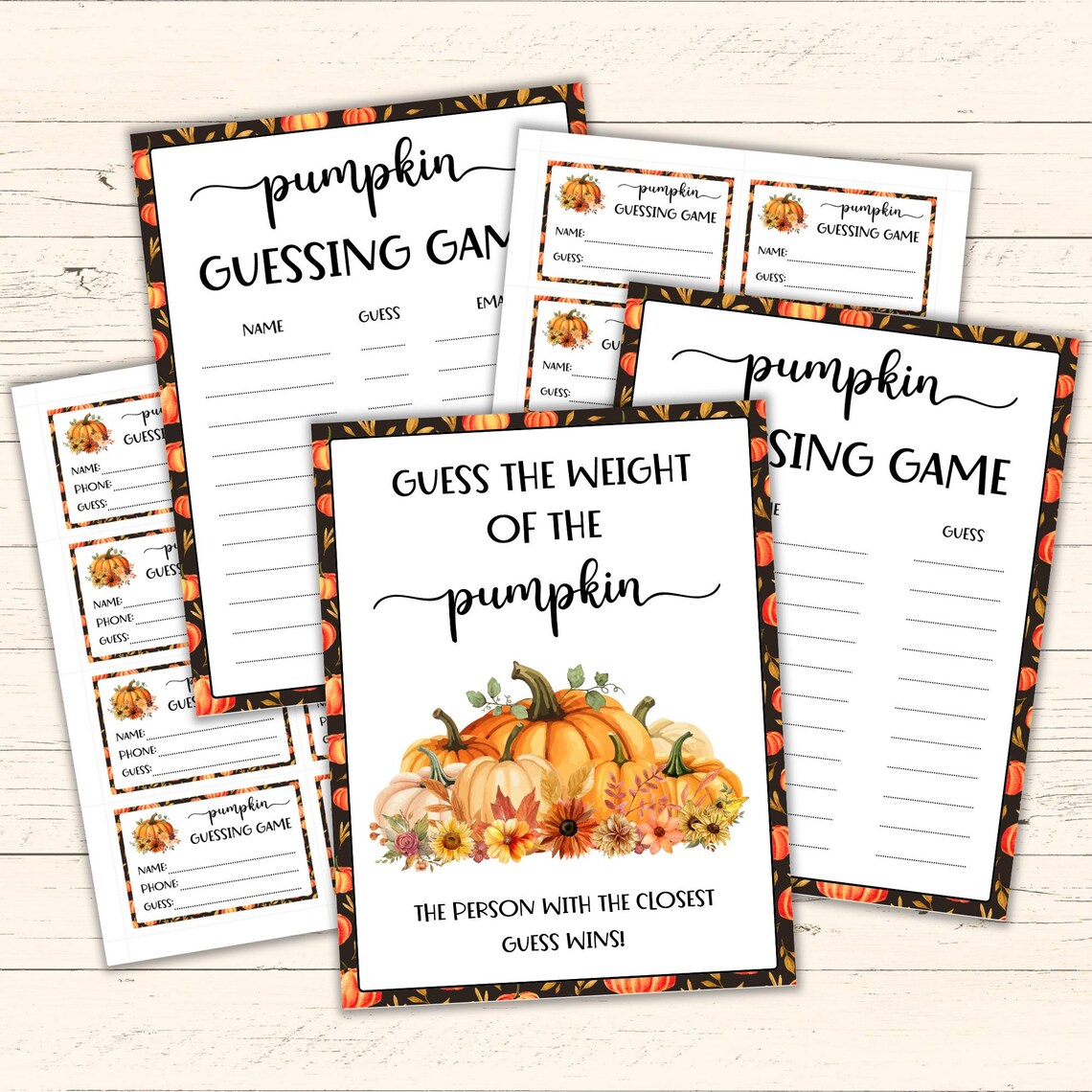 Pumpkin Guessing Game - Printable Halloween Party Game - Classroom Game ...