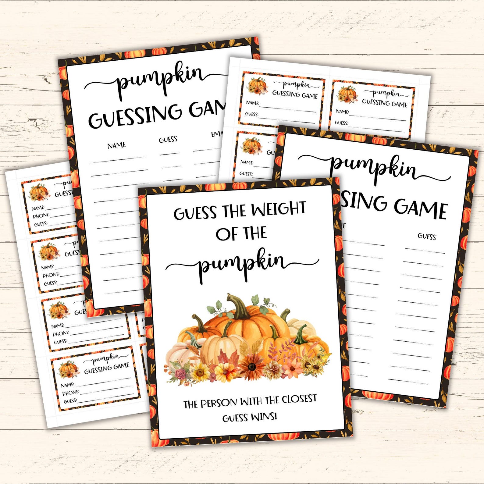 Pumpkin Guessing Game - Printable Halloween Party Game - Classroom Game ...