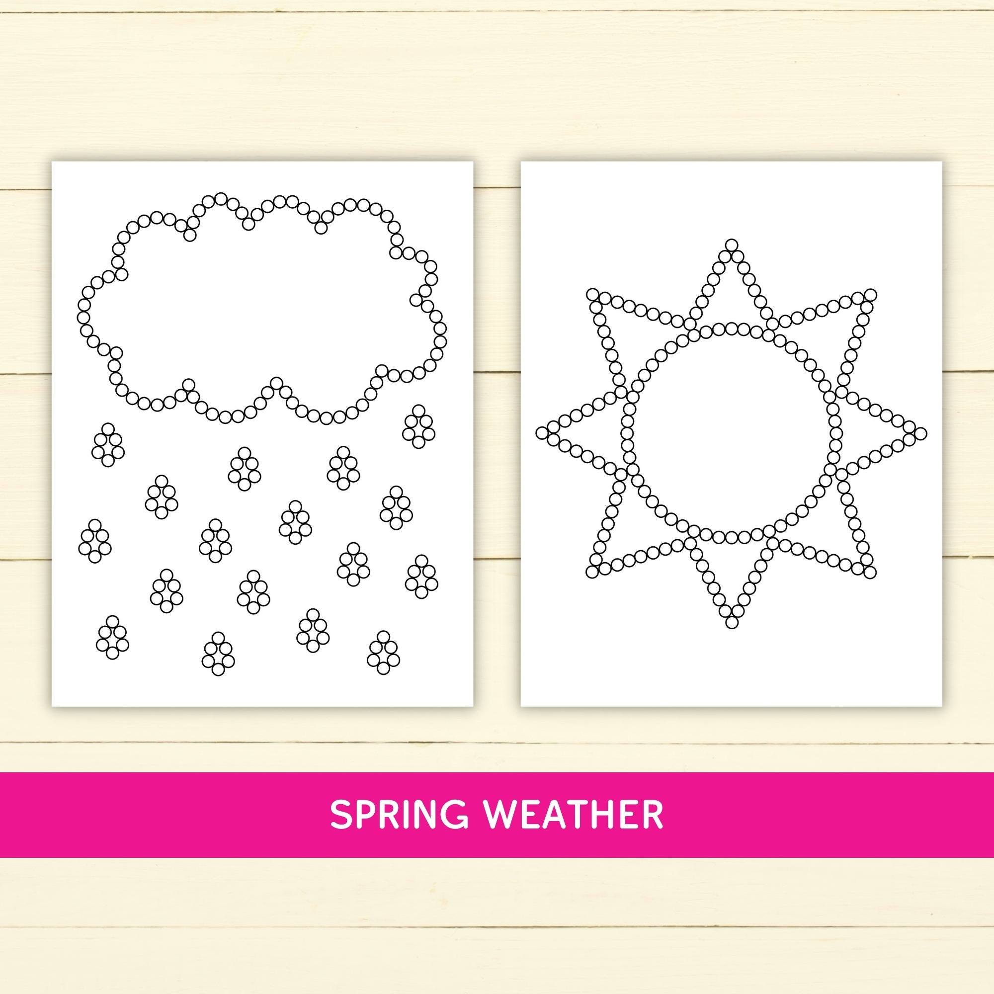 Spring Q-tip Tracing Sheets - Printable Preschool Worksheets for Fine ...