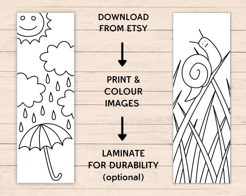 Printable Spring Coloring Bookmarks Set of 6 PDF Instant - Etsy
