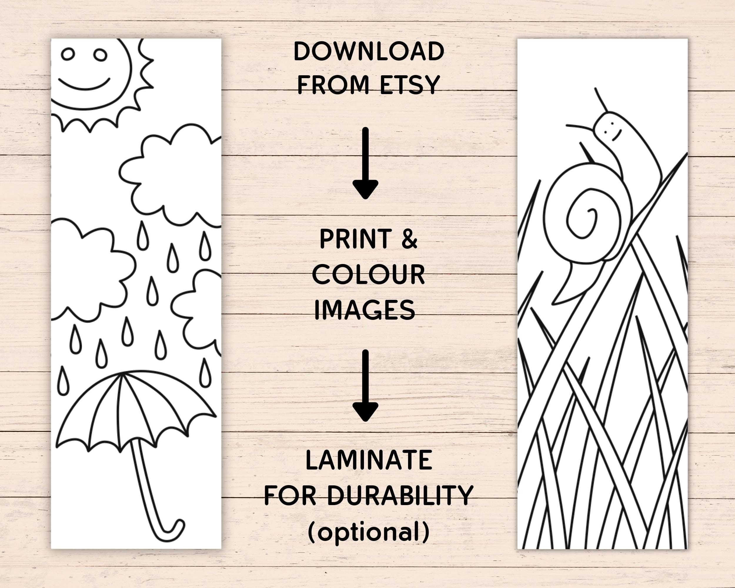 Printable Spring Coloring Bookmarks Set of 6 PDF Instant - Etsy Canada